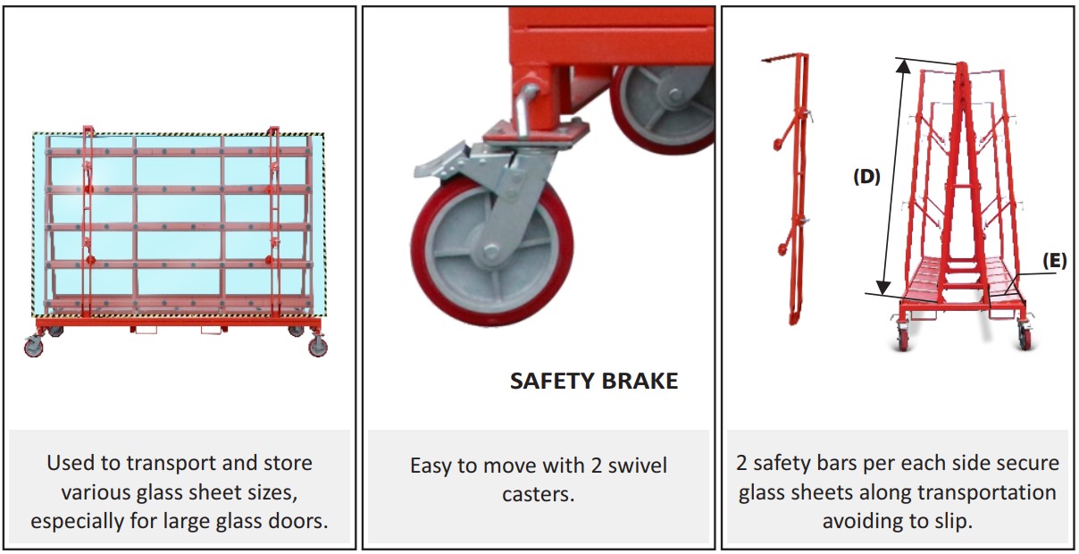 ABACO OVERSIZED GLASS TRANSPORT CART - AOGTC11879 - ABACOMACHINES