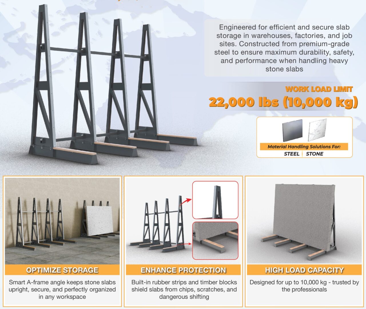ABACO HEAVY DUTY SINGLE SIDE A-FRAME – AHSSA100